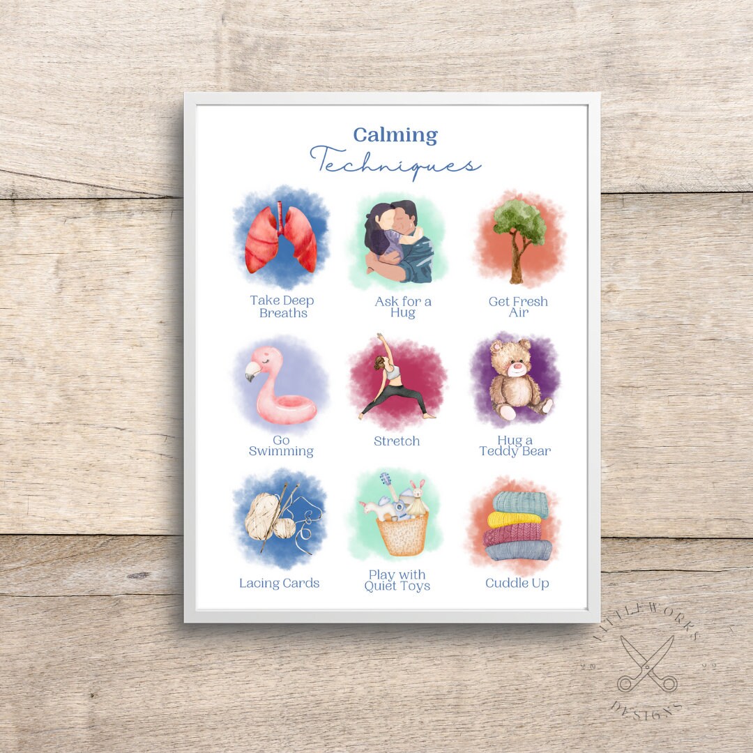 Calming Techniques for Kids/ Printable Mindfulness Calming Strategies ...