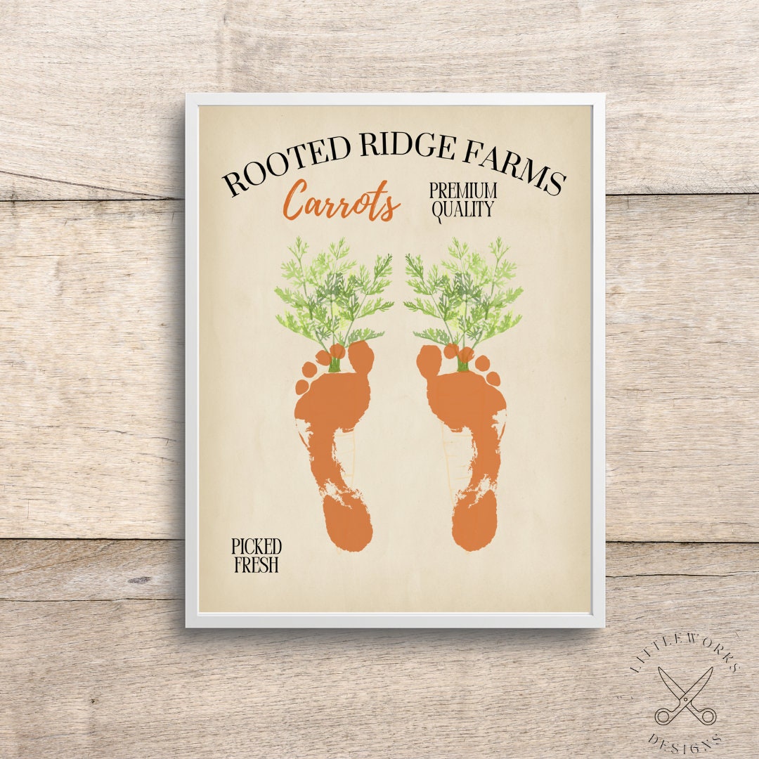 Farm Fresh Carrots Footprint Art/ Footprint Craft/ Farmer's Market ...