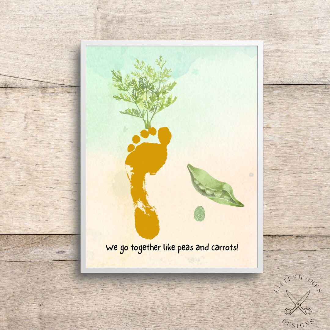 Editable Footprint Carrot Card/ Baby Footprints/ DIY Gift From Kid - Etsy