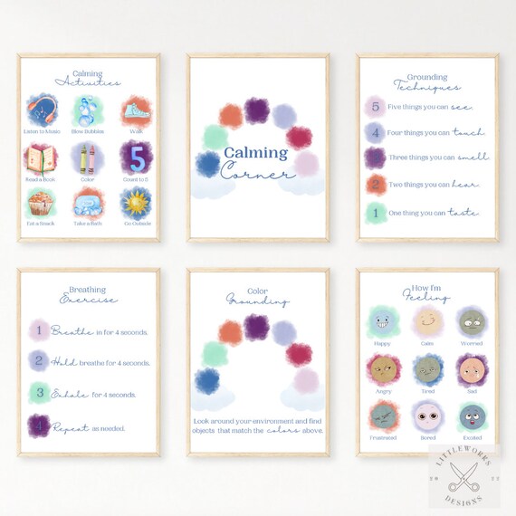 Calming Corner Breathing Exercises for Kids/ Printable - Etsy