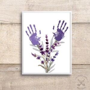 Purple Floral Handprint Art: DIY Kid Gift (digital Download) - Etsy