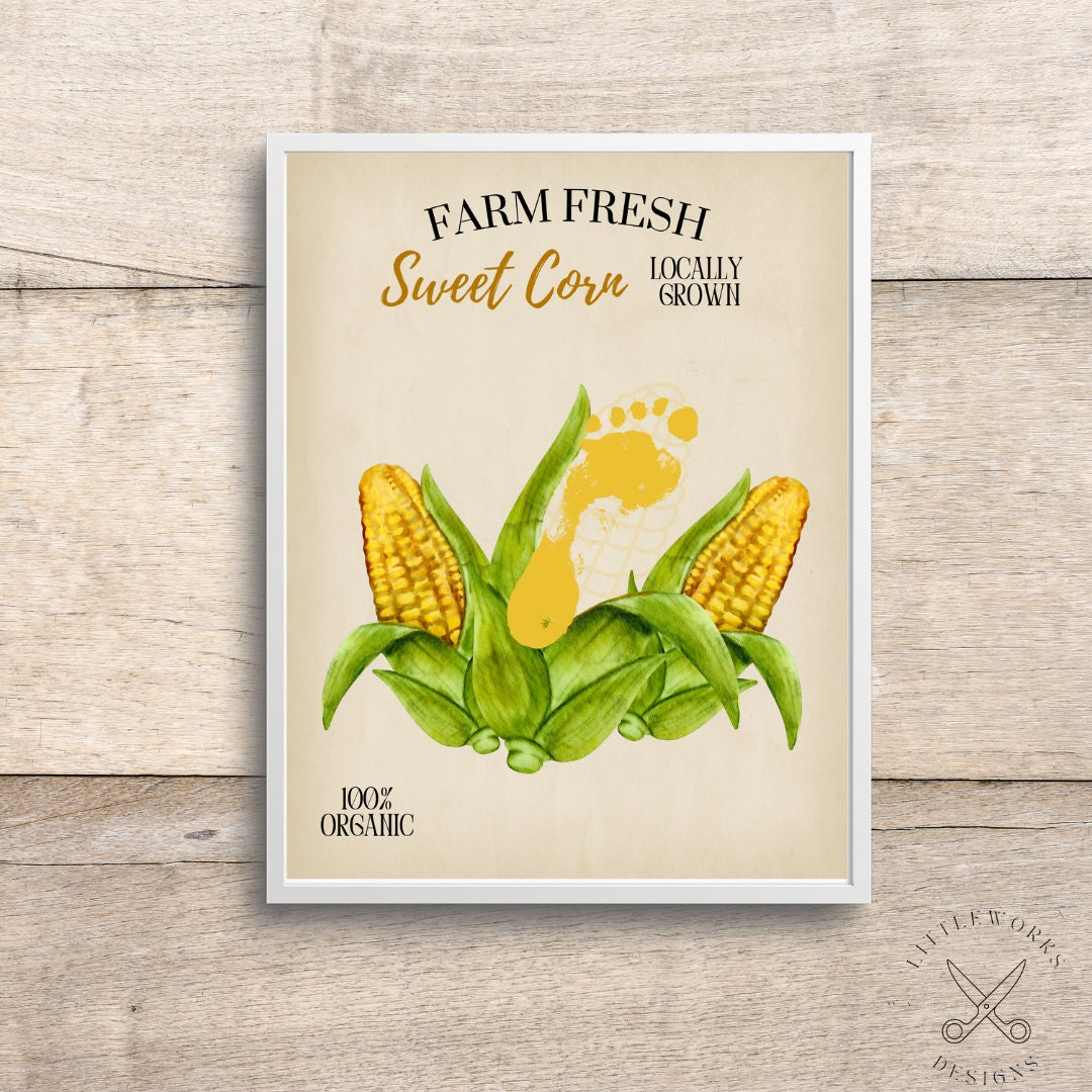 Farm Fresh Sweet Corn Footprint Art/ Footprint Craft/ Farmer's Market ...