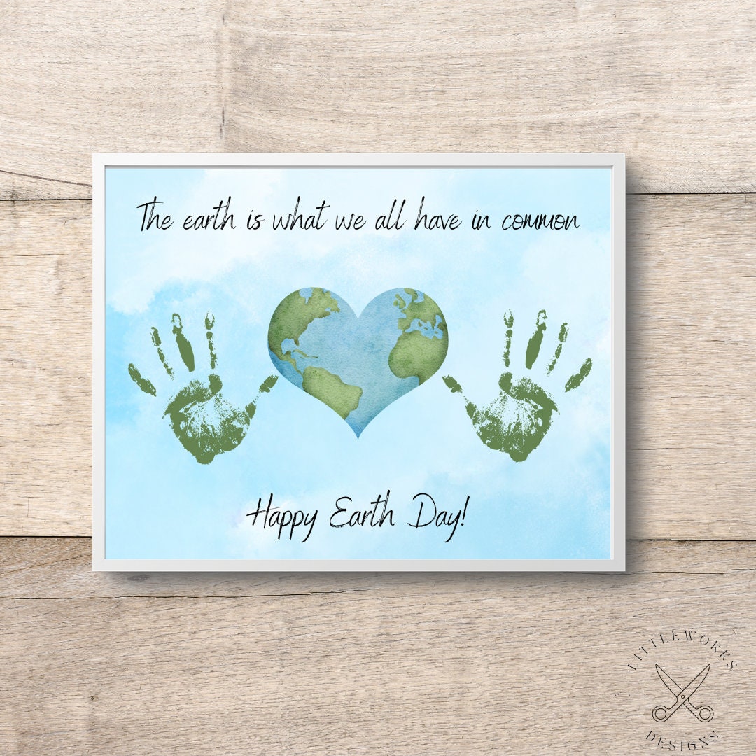 Editable Earth Day Handprint Art: Keepsake Card (digital Download) - Etsy