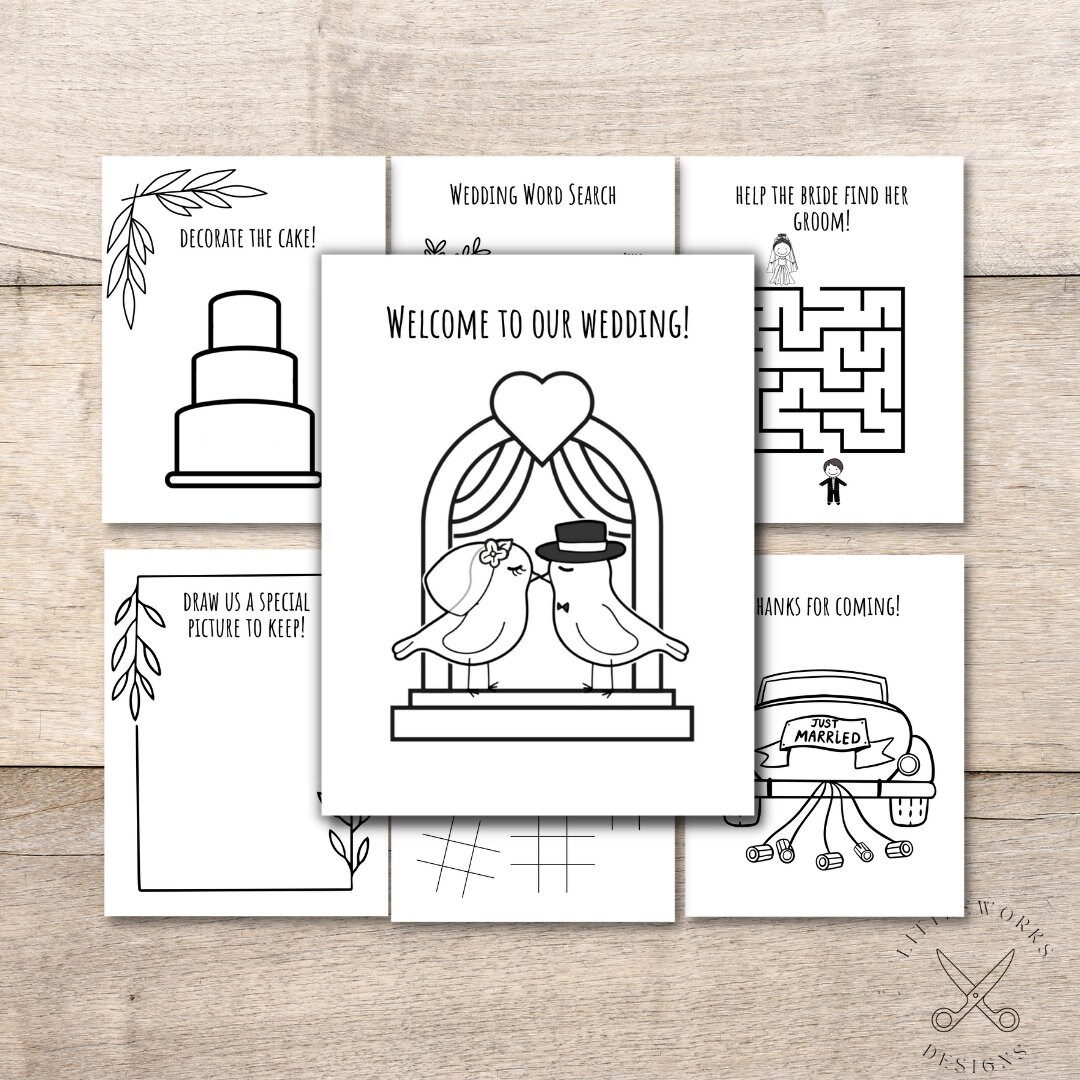 Wedding Activity Bundle/ Wedding Coloring Sheets/ Wedding Puzzles ...