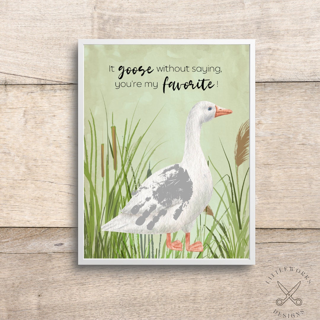 Editable Goose Handprint Art/ Handprint Card/ Baby Handprint/ DIY Gift ...