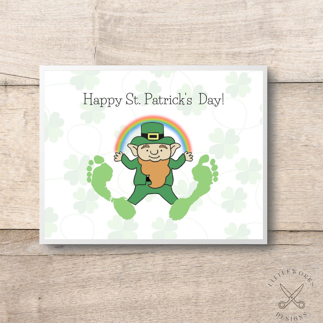 Manualidad de duende con huella de San Patricio: Arte infantil DIY ...