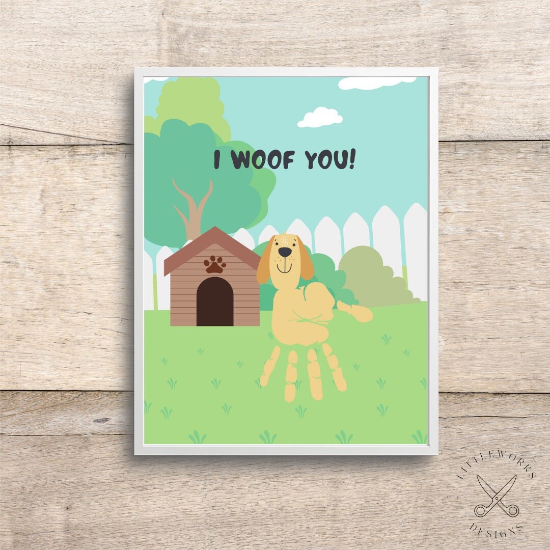 Editable Handprint Dog Card/ Baby Handprint/ DIY Gift From Kid - Etsy