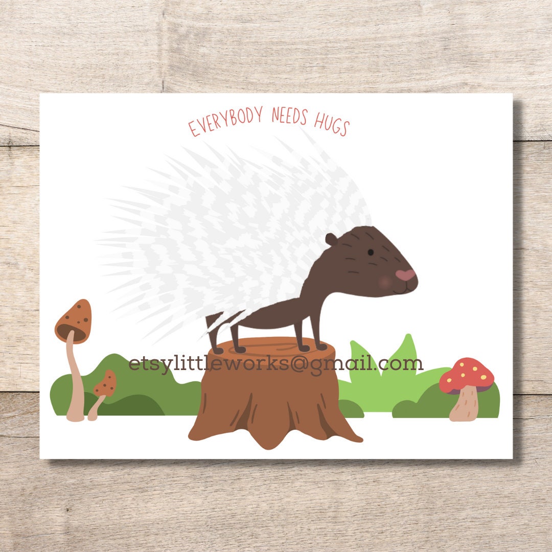 Editable Porcupine Handprint Art: Personalized Keepsake (digital ...