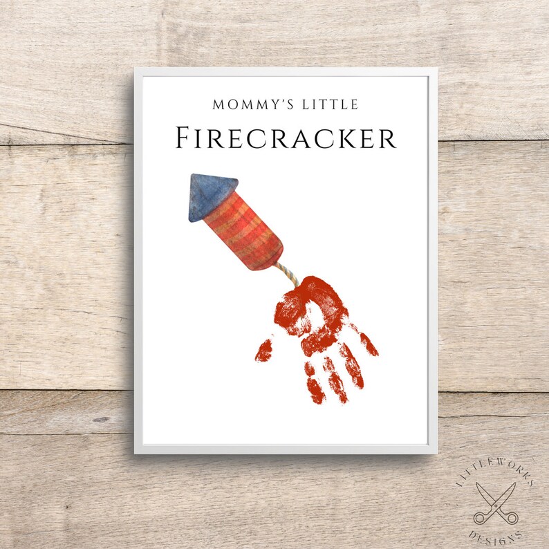 Editable Firecracker Art/ Fourth of July Craft/ Painting Baby Hands ...