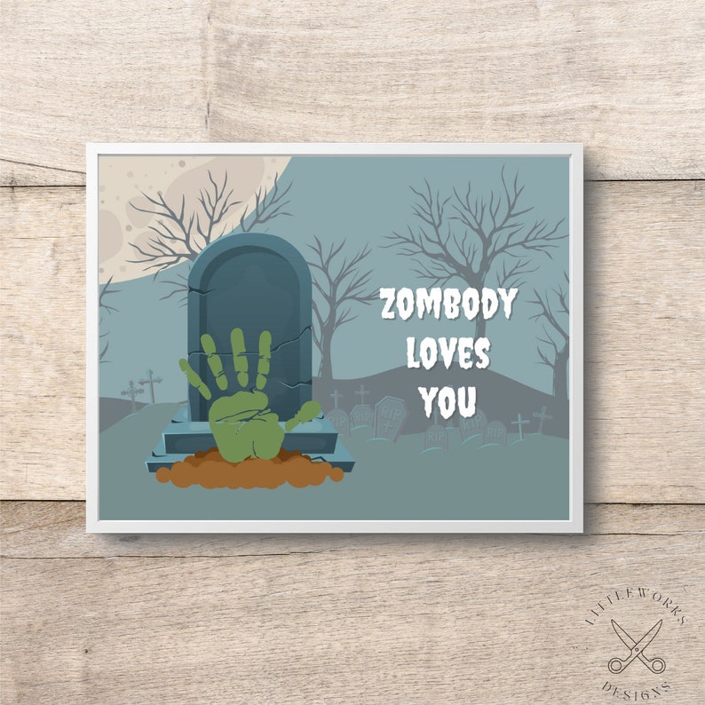 Editable Zombie Handprint Art: Halloween Keepsake (digital Download) - Etsy