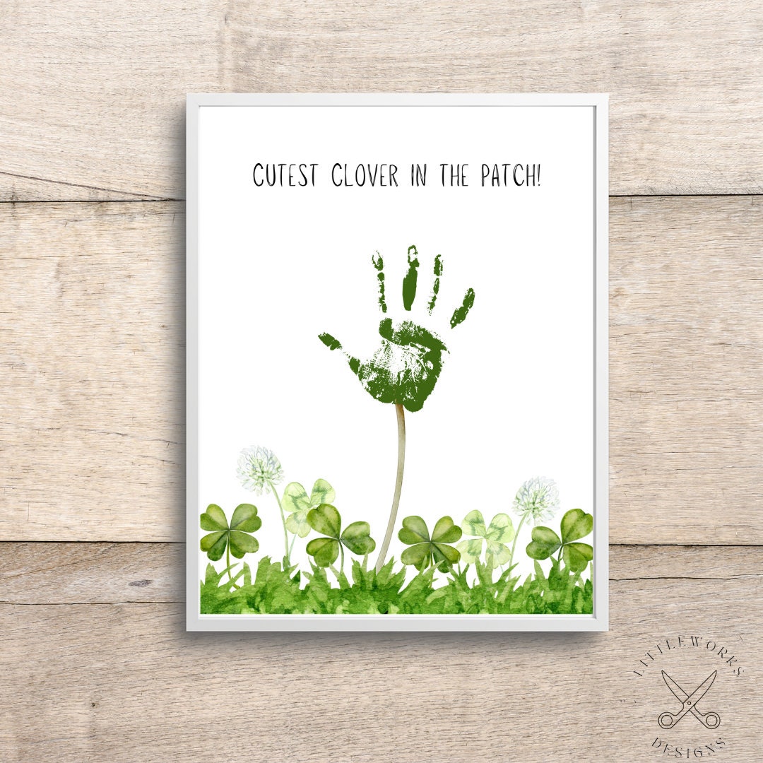 Editable Clover Handprint Art/ Painting Baby Hands/personalized Gifts ...