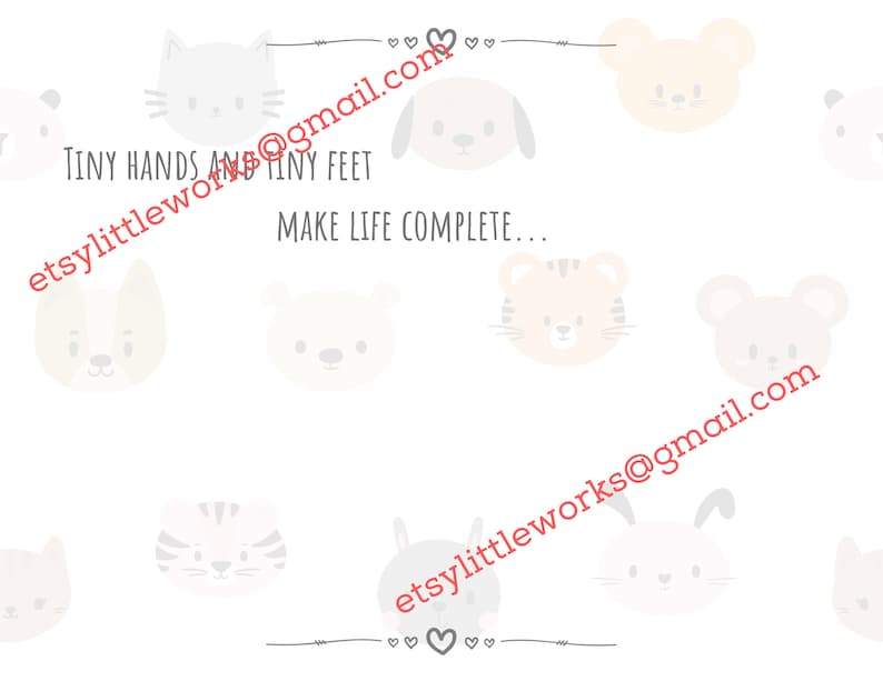 Editable Handprint and Footprint Card/ Baby Handprints/ Baby Keepsake ...