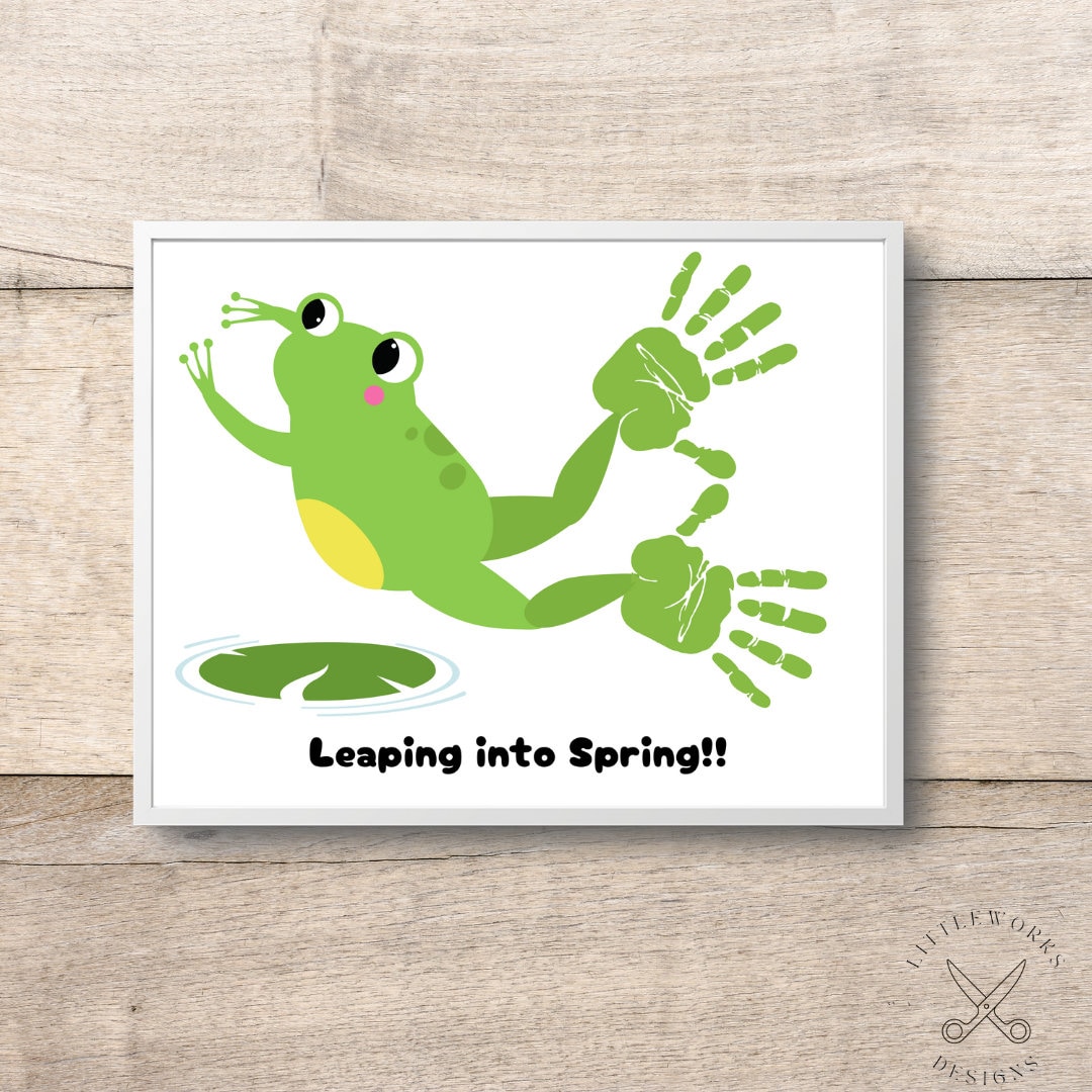 Editable Spring Frog Handprint Craft: DIY Kid Gift (digital Download ...