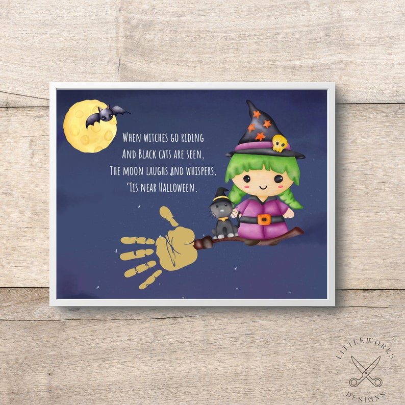 Editable Witch Handprint Art/ Halloween Craft/ Handprint Card/ Painting ...
