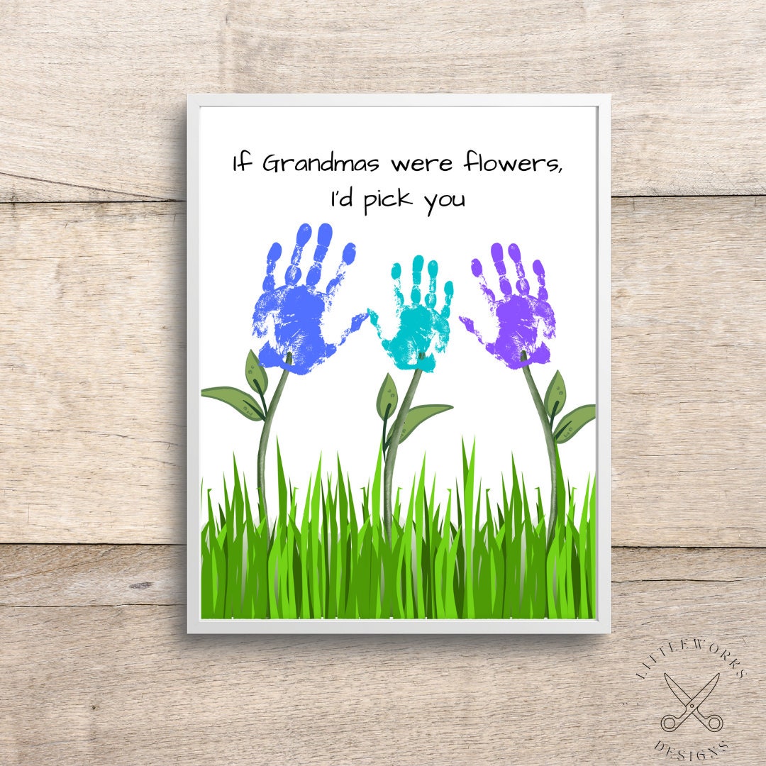 Editable Mother's Day Hand Print Art for Grandma/ Gift for Grandma ...