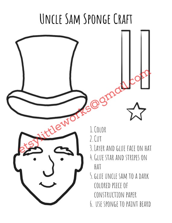 Uncle Sam Face Coloring Page