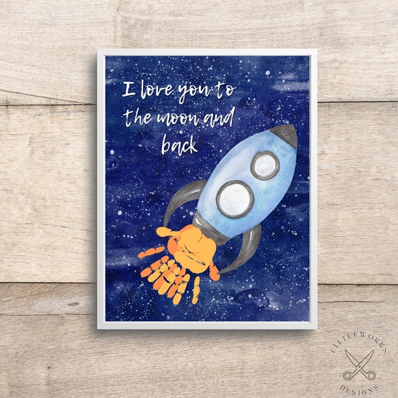 Rocket Handprint Art/ Handprint Craft/ Toddler Craft/ - Etsy