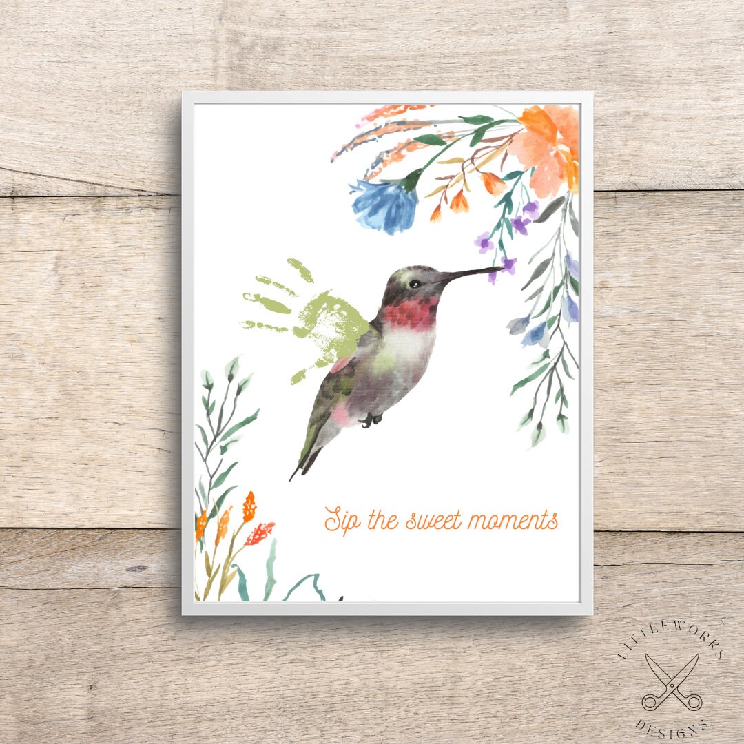 Hummingbird Handprint Card: DIY Baby Keepsake (digital Download) - Etsy
