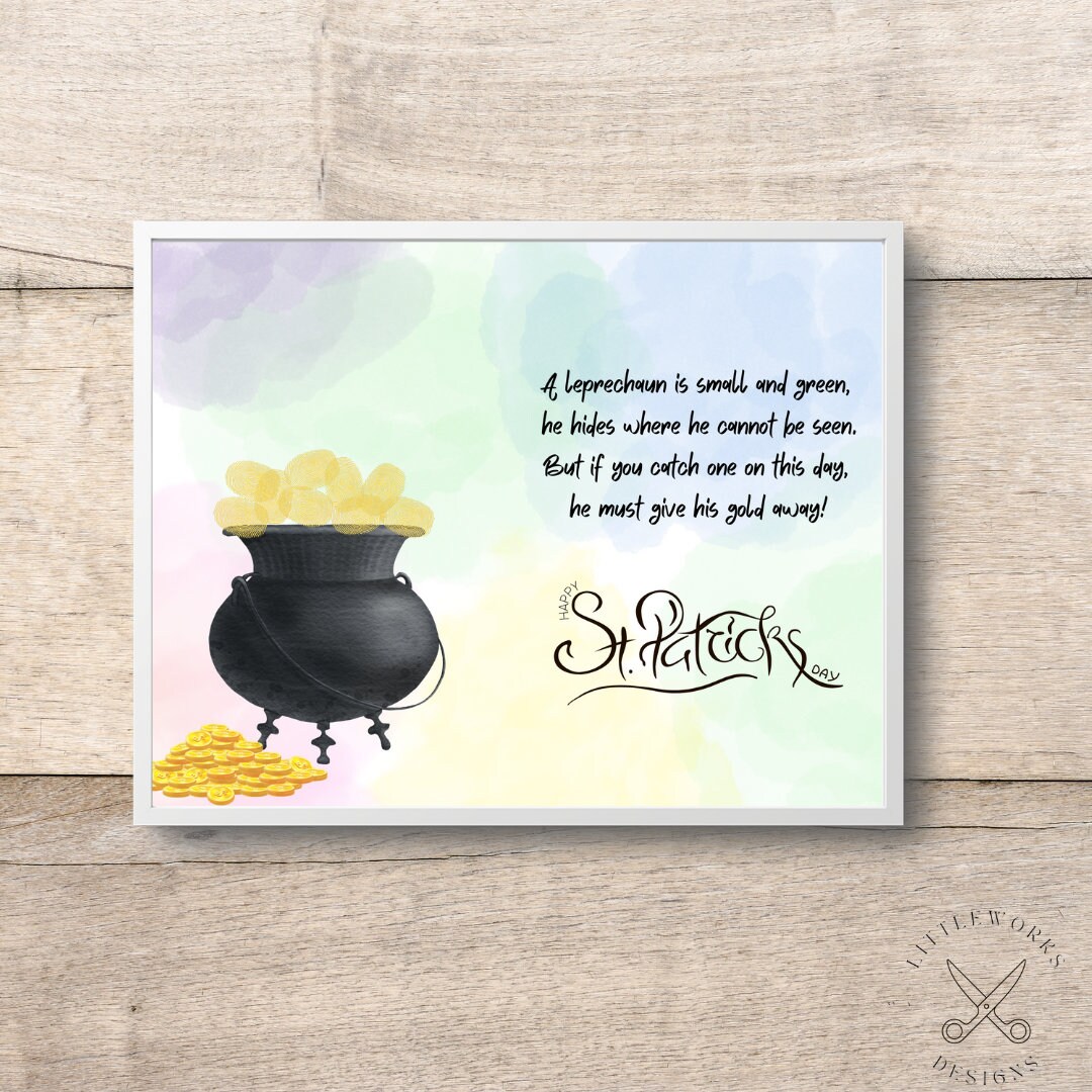 Printable Pot of Gold Handprint Art/ Handprint Art/ St - Etsy
