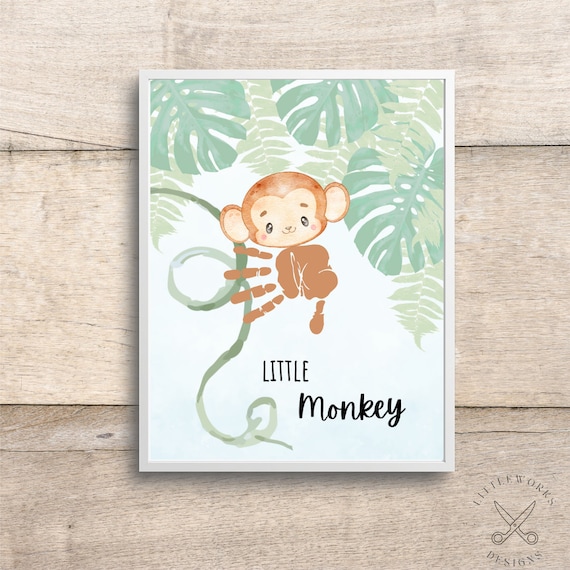 Monkey Handprint Art/ Handprint Craft/ Toddler Craft/ - Etsy
