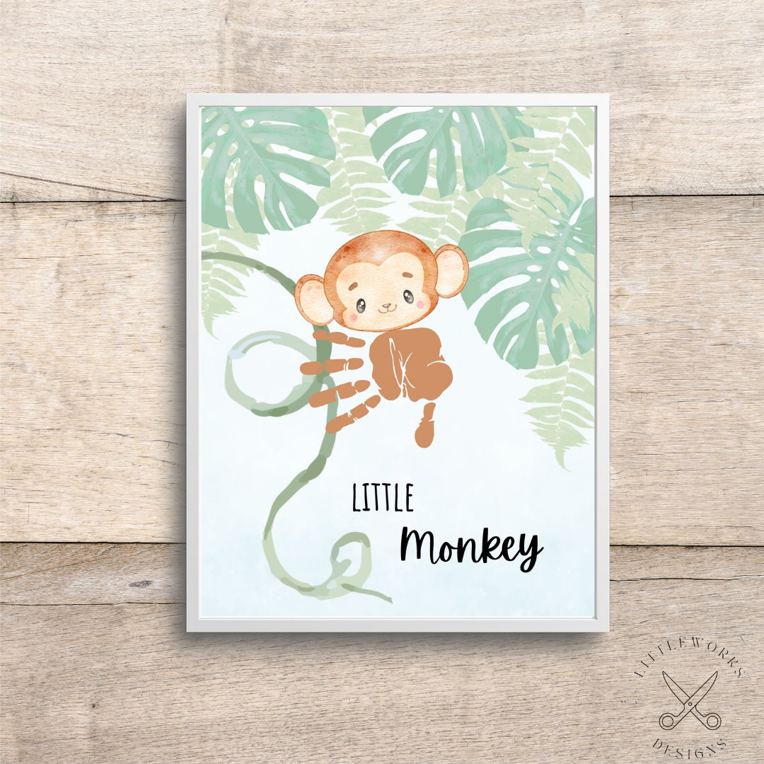 Monkey Handprint Art/ Handprint Craft/ Toddler Craft/ - Etsy