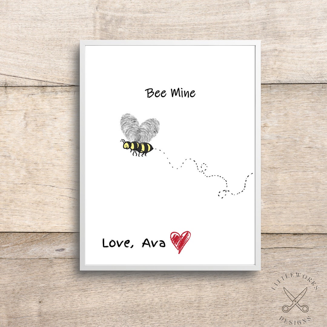 Editable Handprint Bee Card/ Valentine's Day Card/ Baby Handprints/ DIY ...