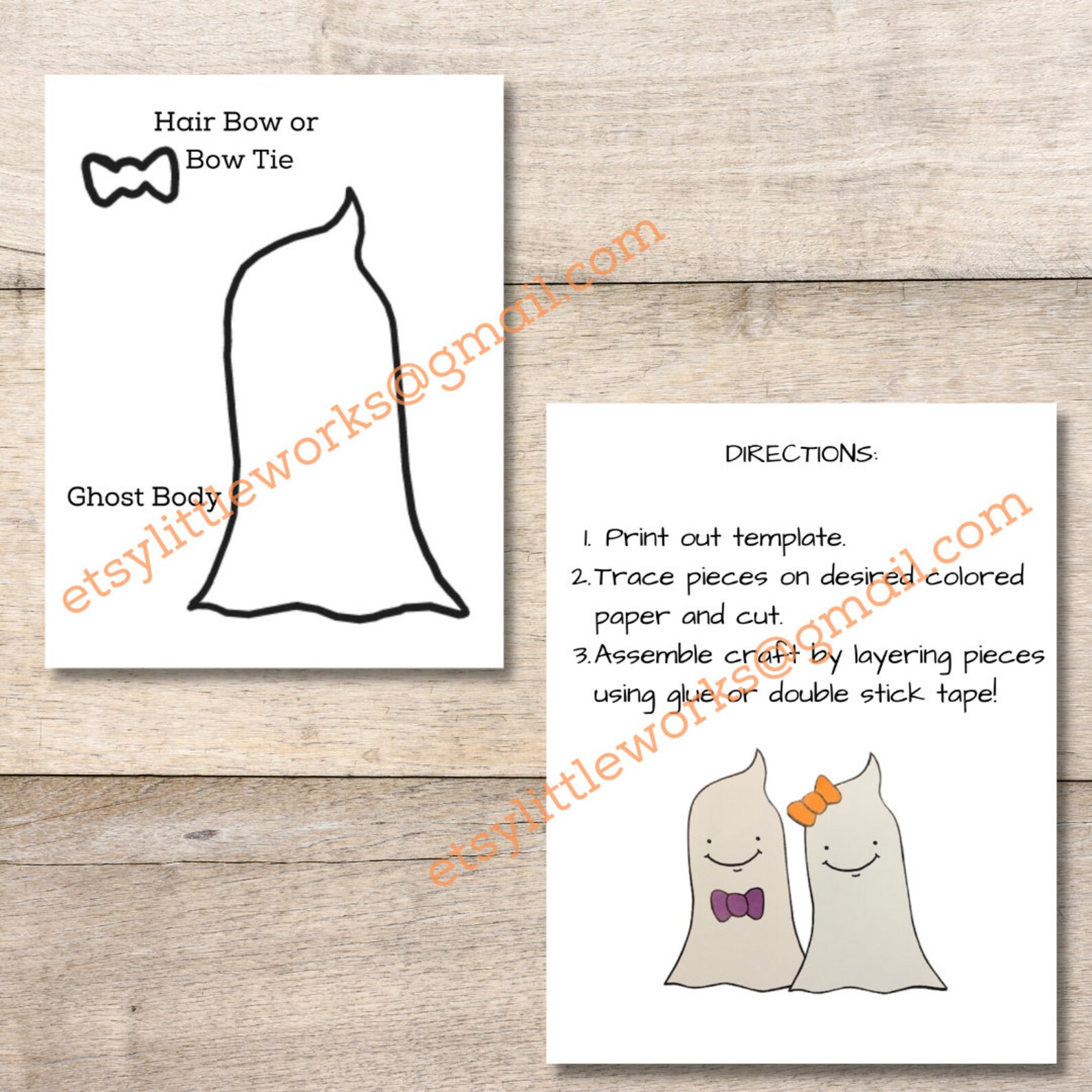 Printable Ghost Cut Out Kit/ DIY Craft for Kids/ Digital - Etsy