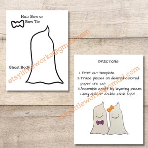 Printable Ghost Cut Out Kit/ DIY Craft for Kids/ Digital Halloween ...