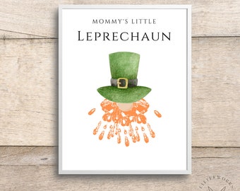 Cute Leprechaun Happy St Patrick's Day Handprint Craft Art Printable ...