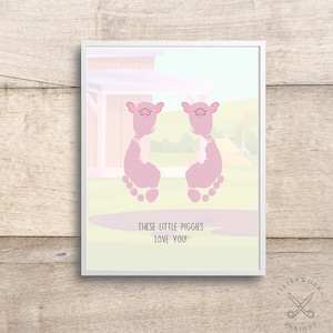Editable Little Pig Footprint Art/ Baby Footprints/ DIY Gift From Kid ...