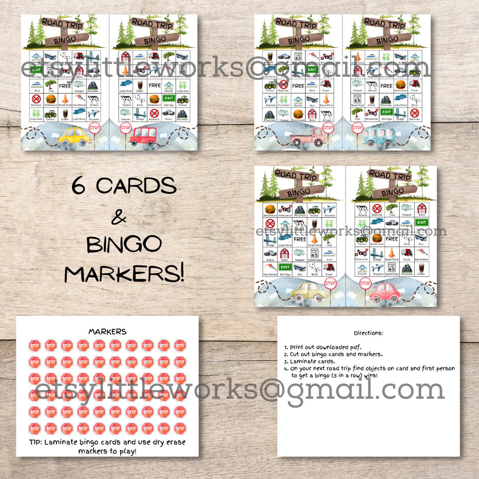 Travel Bingo/ Printable Road Trip Bingo for Kids/ Printable - Etsy