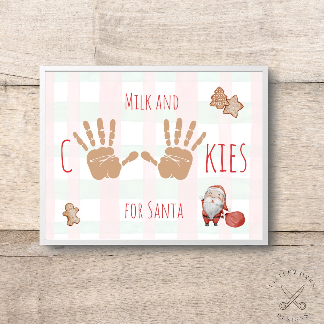 Milk and Cookies for Santa Handprint Craft/ Preschool Activity/ Toddler ...