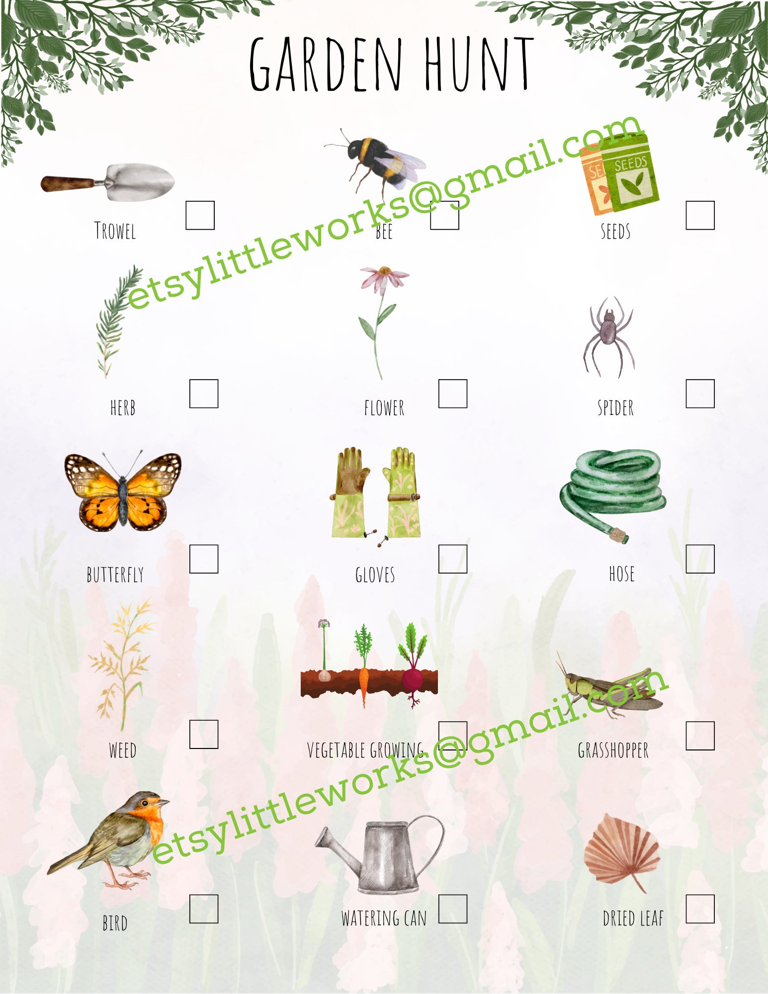 Garden Hunt/ Scavenger Hunt/ Kids Games/ Party Games - Etsy