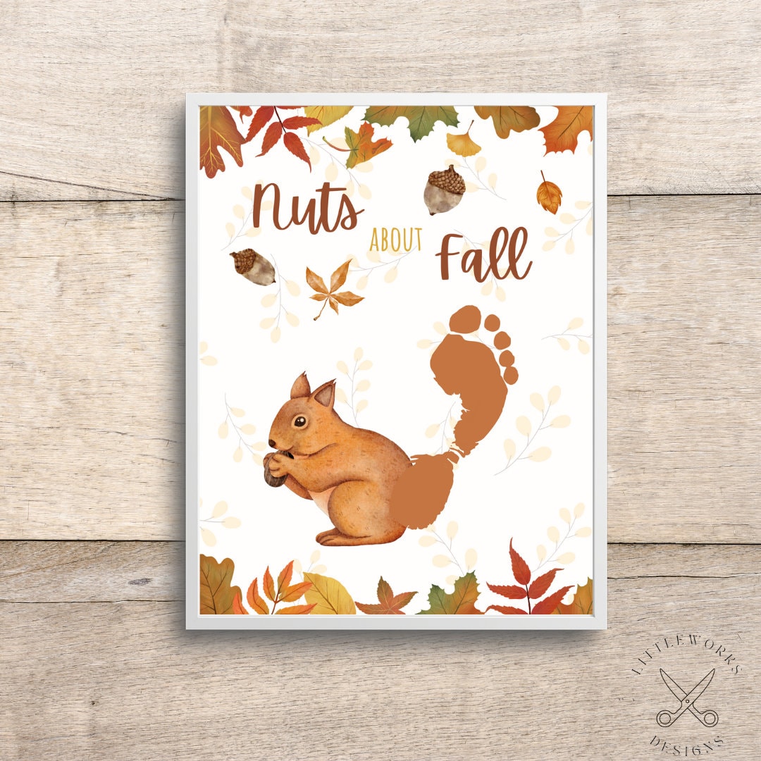 Squirrel Footprint Art: Fall Toddler Craft (digital Download) - Etsy