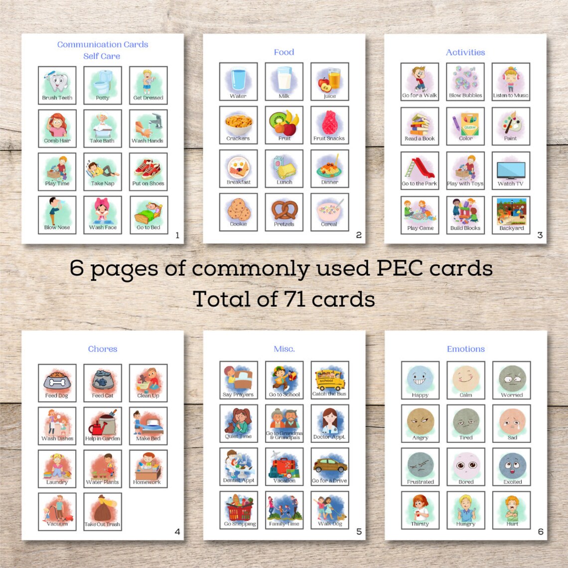 Visual Picture Communication Cards for Non Verbal Children/ - Etsy