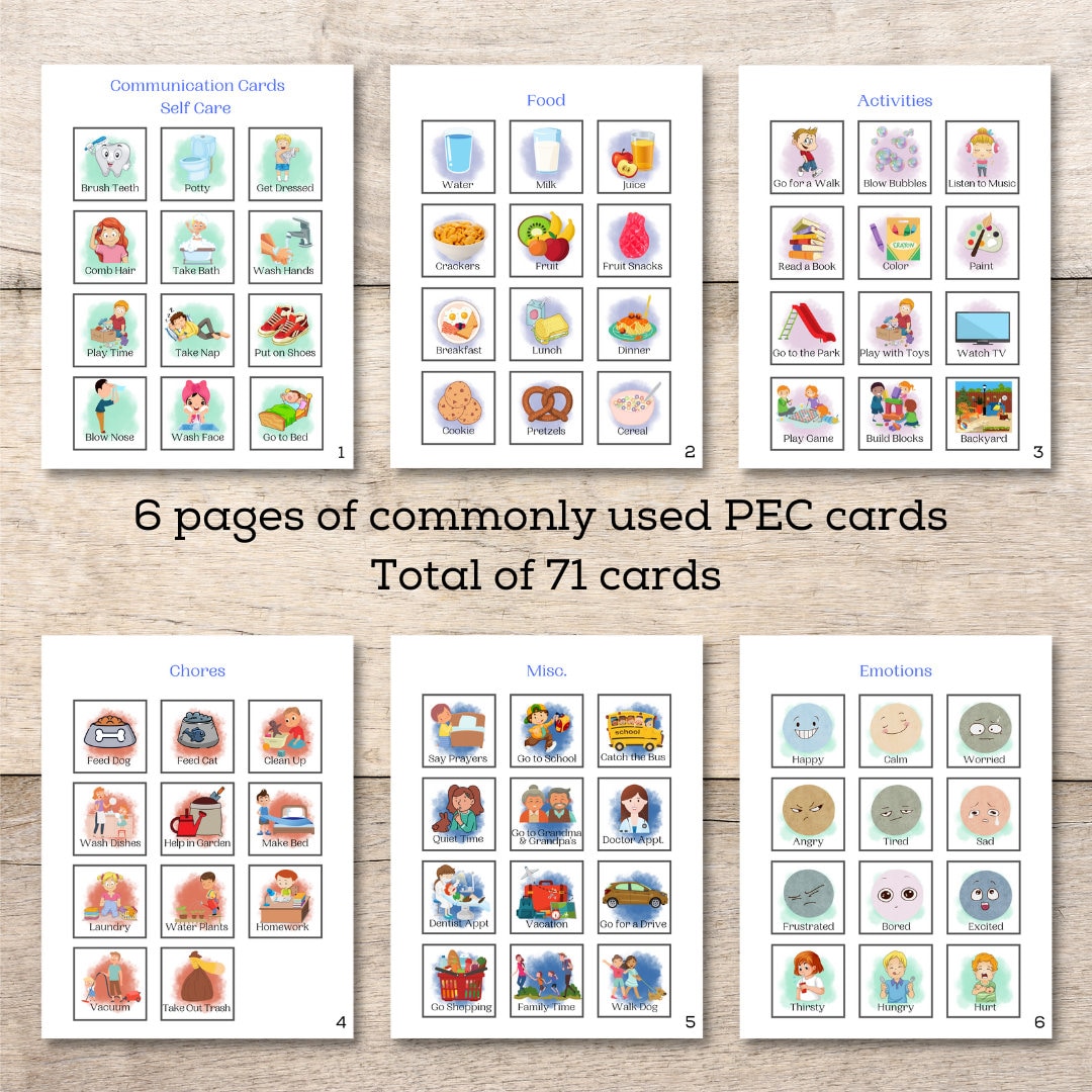 Visual Picture Communication Cards for Non Verbal Children/ - Etsy