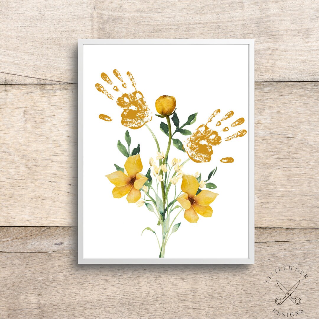Yellow Floral Handprint Art/ Handprint Craft/ Preschool Craft/ - Etsy