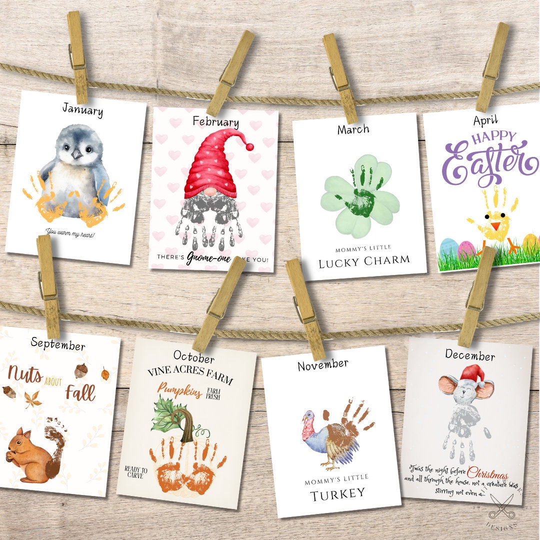 Editable Handprint Memory Book/ Handprint Keepsake/ Handprint Calendar ...