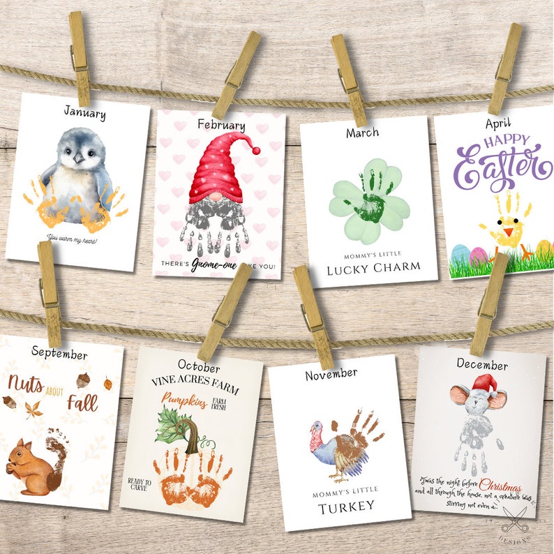 Editable Handprint Memory Book/ Handprint Keepsake/ Handprint Calendar ...