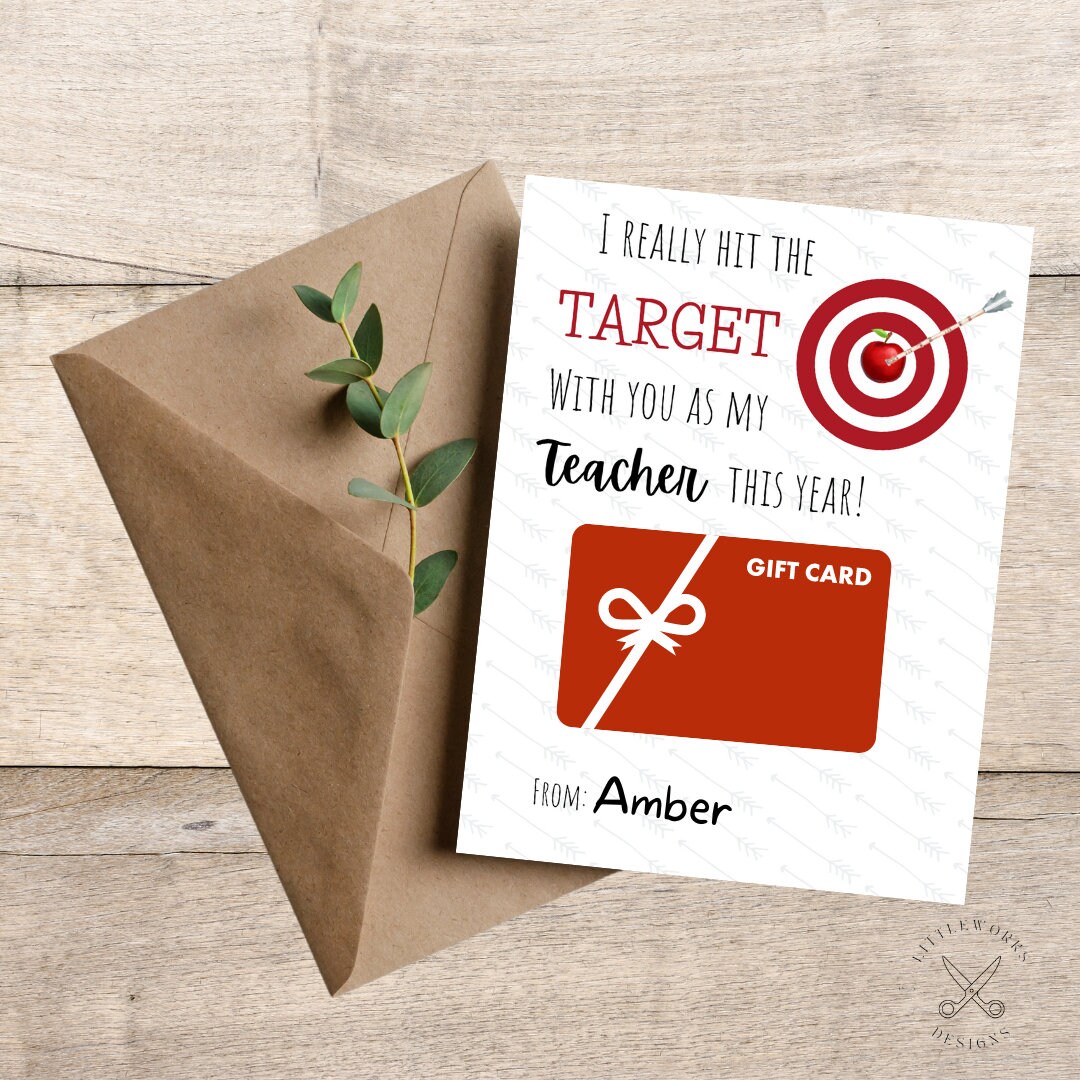 Editable Teacher Appreciation Card/ Gift for Teacher/ Gift Card Holder ...
