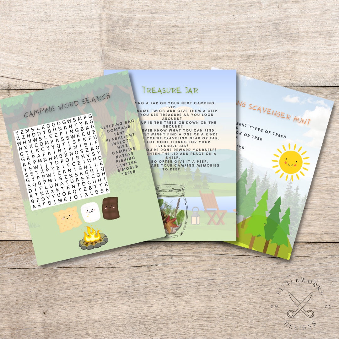 Printable Camping Activity Pack/ Kid Camping Activities/kid Camping ...