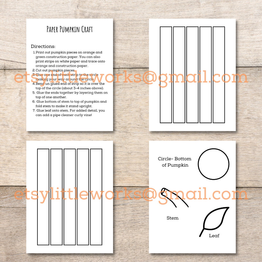 Printable DIY Paper Pumpkin Craft for Kids/ Kindergarten - Etsy Canada