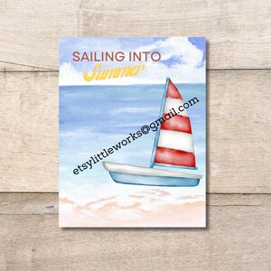 Editable Sailboat Handprint Craft/ DIY Gift From Kid/ Baby Gift/ Summer ...