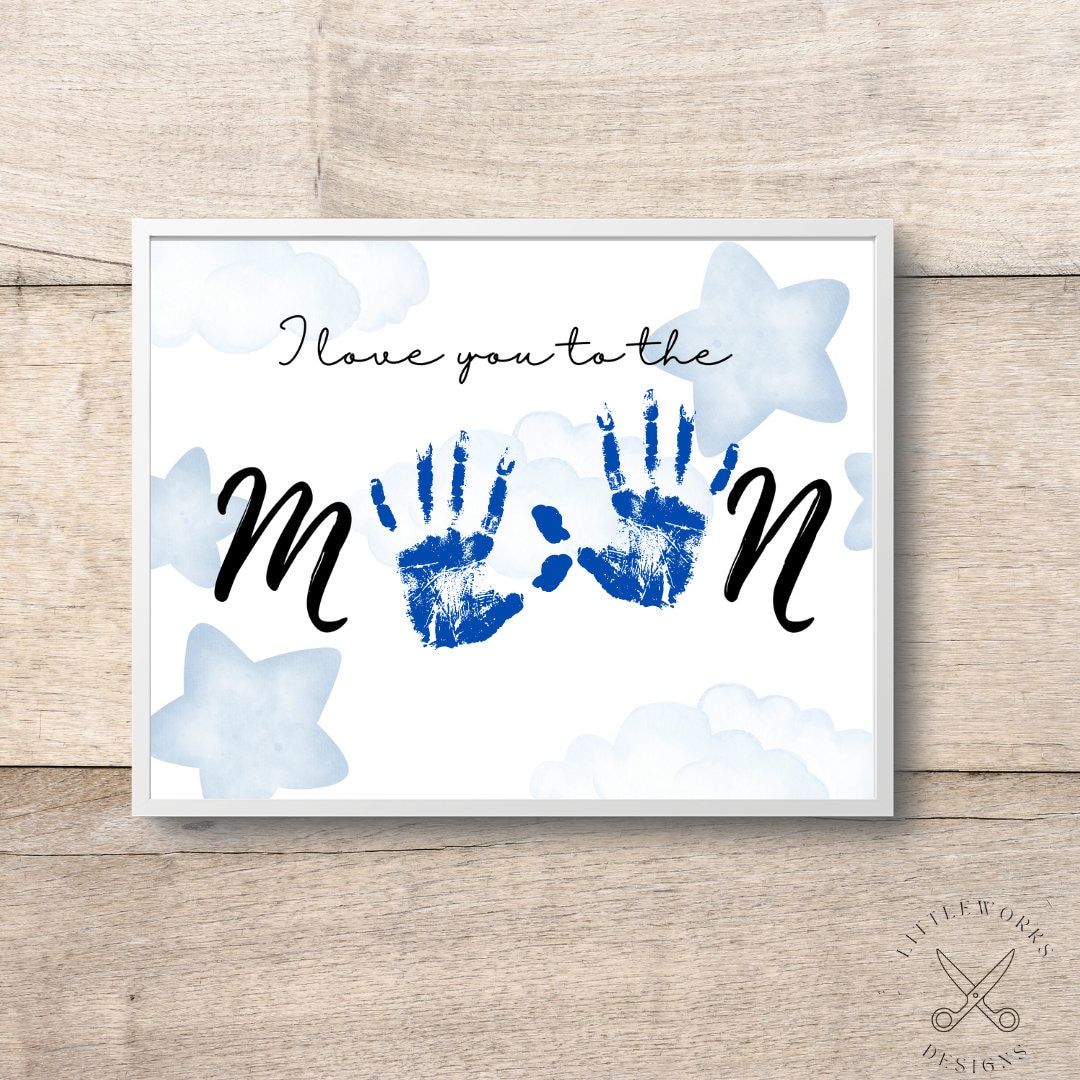 Editable Moon Handprint Craft/ DIY Gift From Kid/ Baby Gift/unique ...