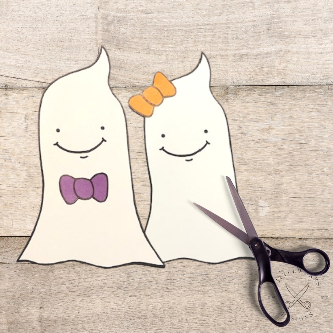 Printable Ghost Cut Out Kit/ DIY Craft for Kids/ Digital Halloween ...