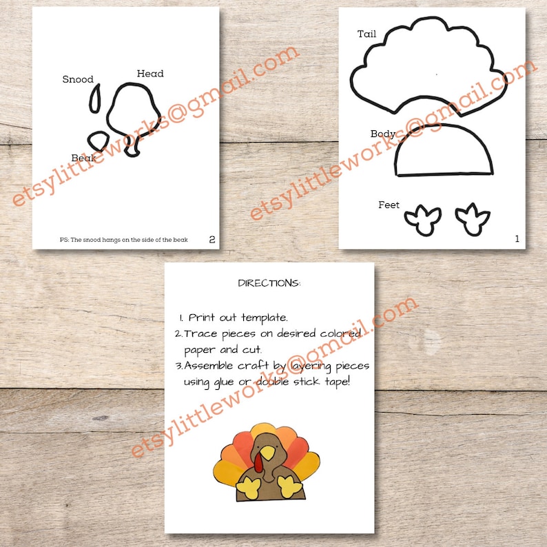 Printable Turkey Cut Out Kit/ Craft for Kids/ Thanksgiving Craft/ Cut ...