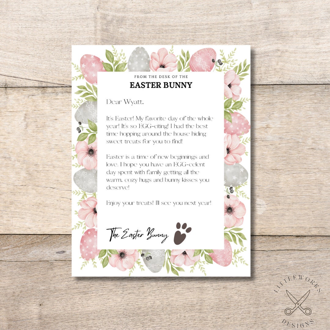 Editable Easter Bunny Letter/ Personalized Bunny Mail/ From the Desk of ...
