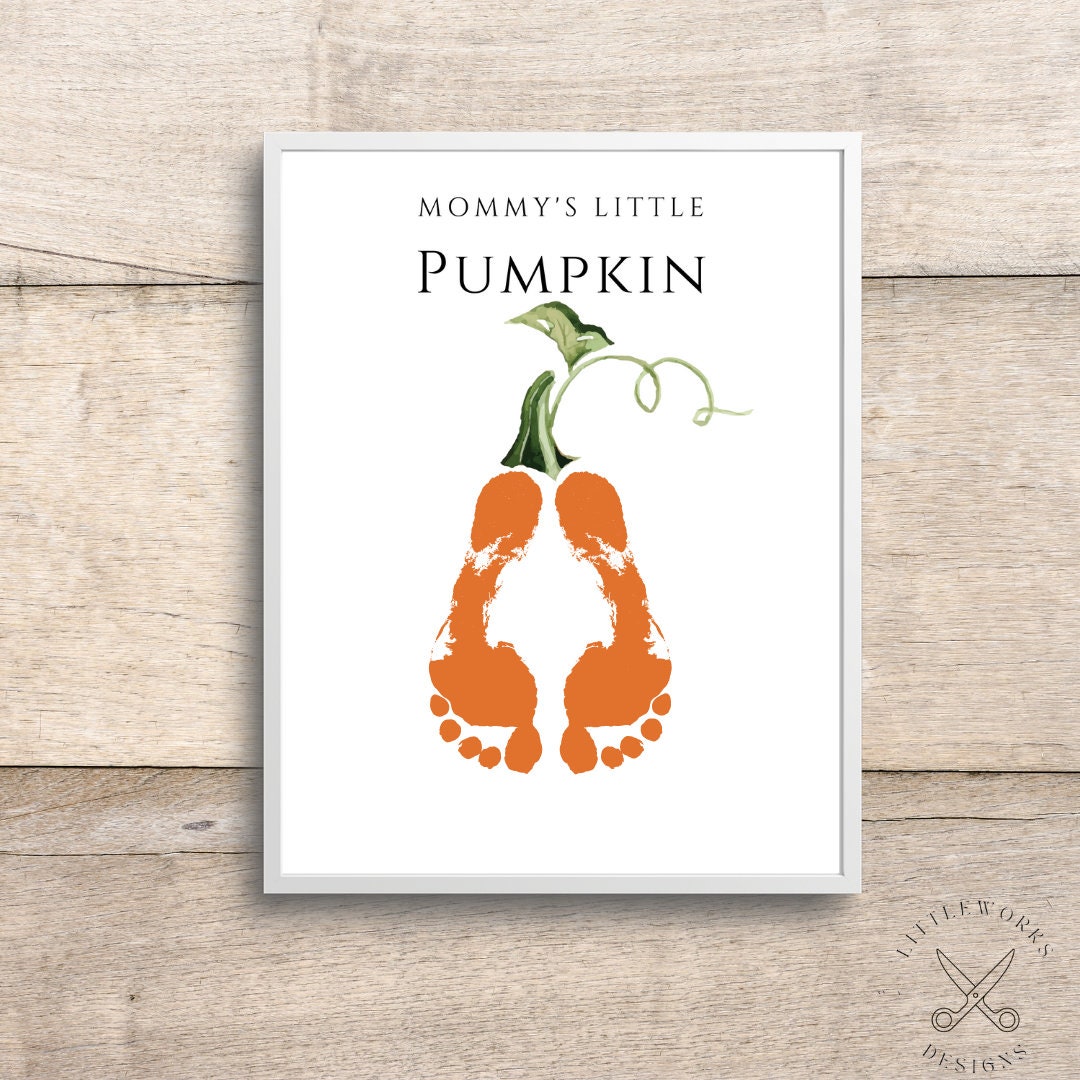 Pumpkin Footprint Craft/ Baby Footprint for Mom/ Fall Craft / - Etsy