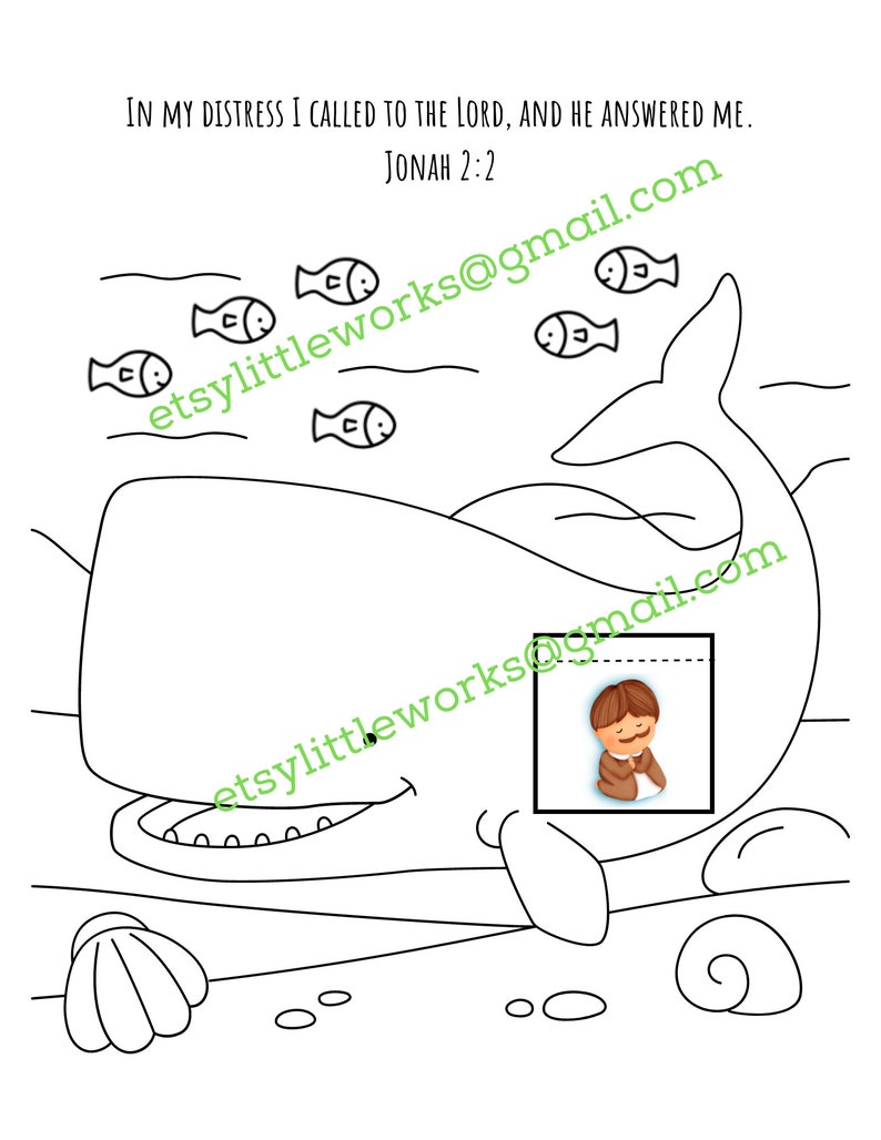 Jonah and the Whale Craft: Sunday School Activity (PDF Download) - Etsy