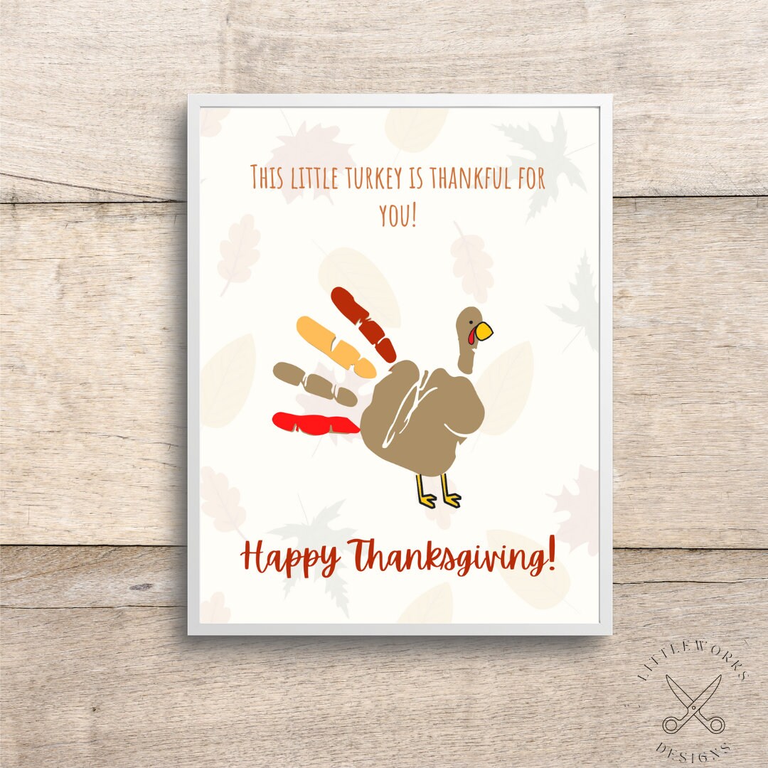 Turkey Handprint Art: Thanksgiving Craft, Preschool Keepsake (digital ...